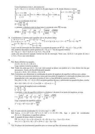 Ficha geometria 11ano com resolução | PDF