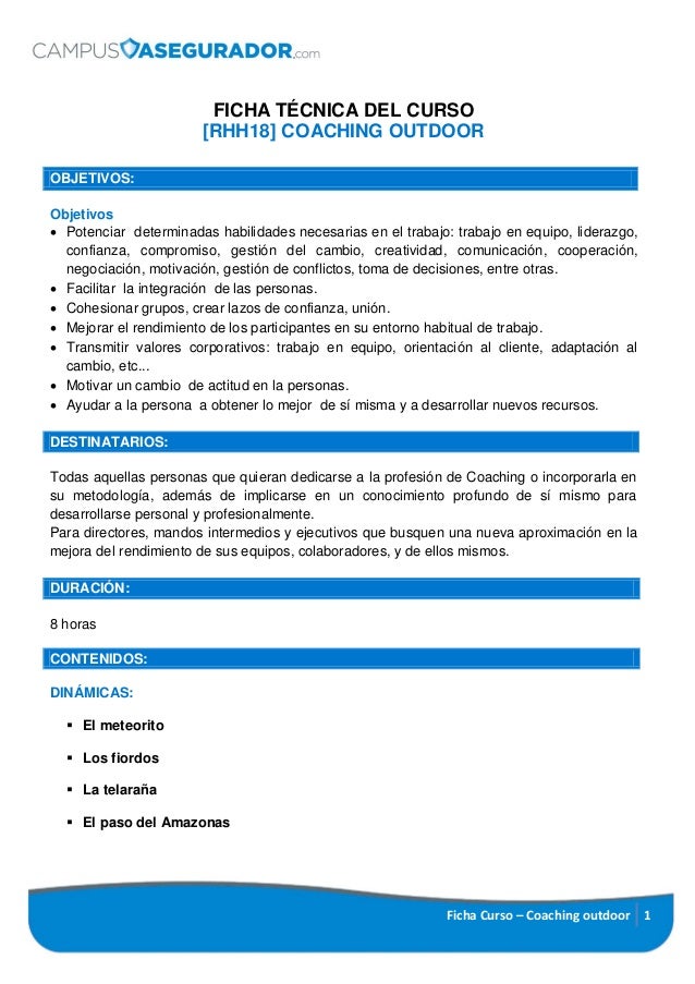 Ficha curso coaching outdoor Ficha curso coaching outdoor