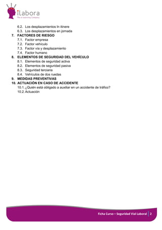 Curso de Prevención en la Seguridad Vial | PDF