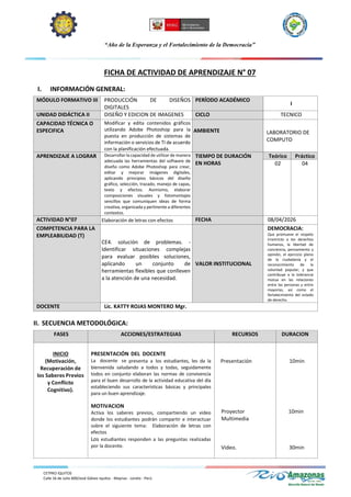 Ficha de Actividad de DISEÑO Y EDICION DE IMAGENES Elborado por la ...
