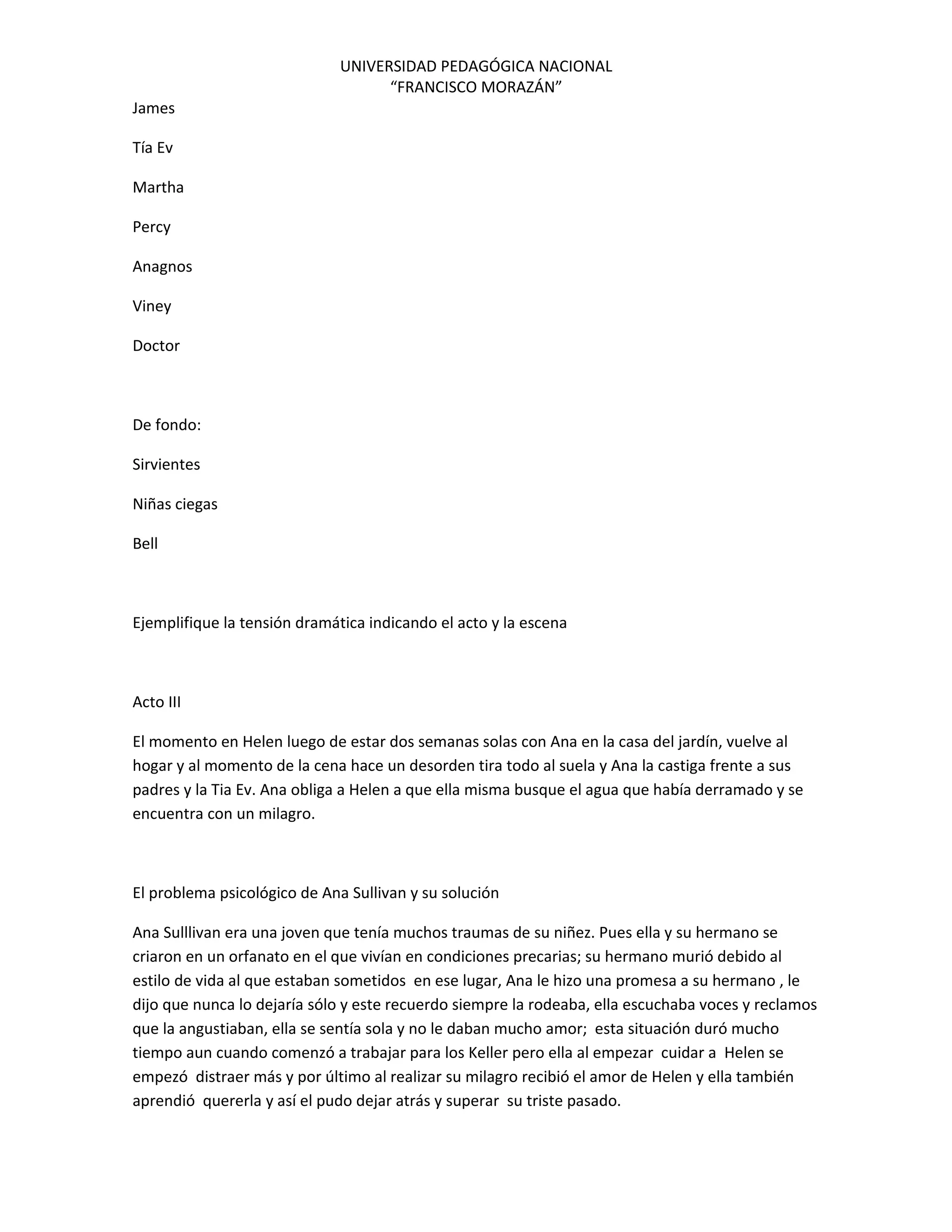 Ficha de analisis obra de teatro | DOC