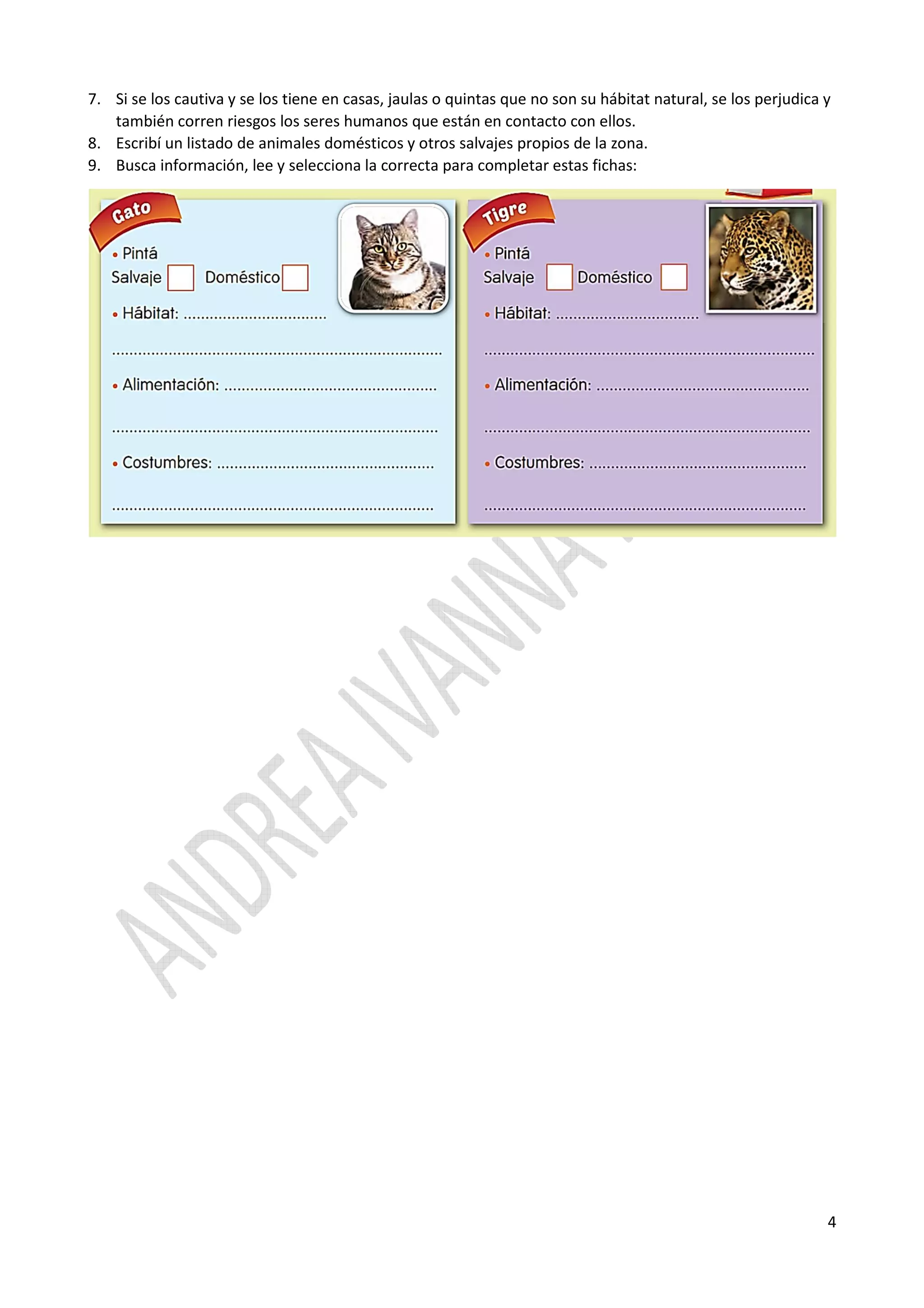 Ficha de comprension lectora el tigre | PDF