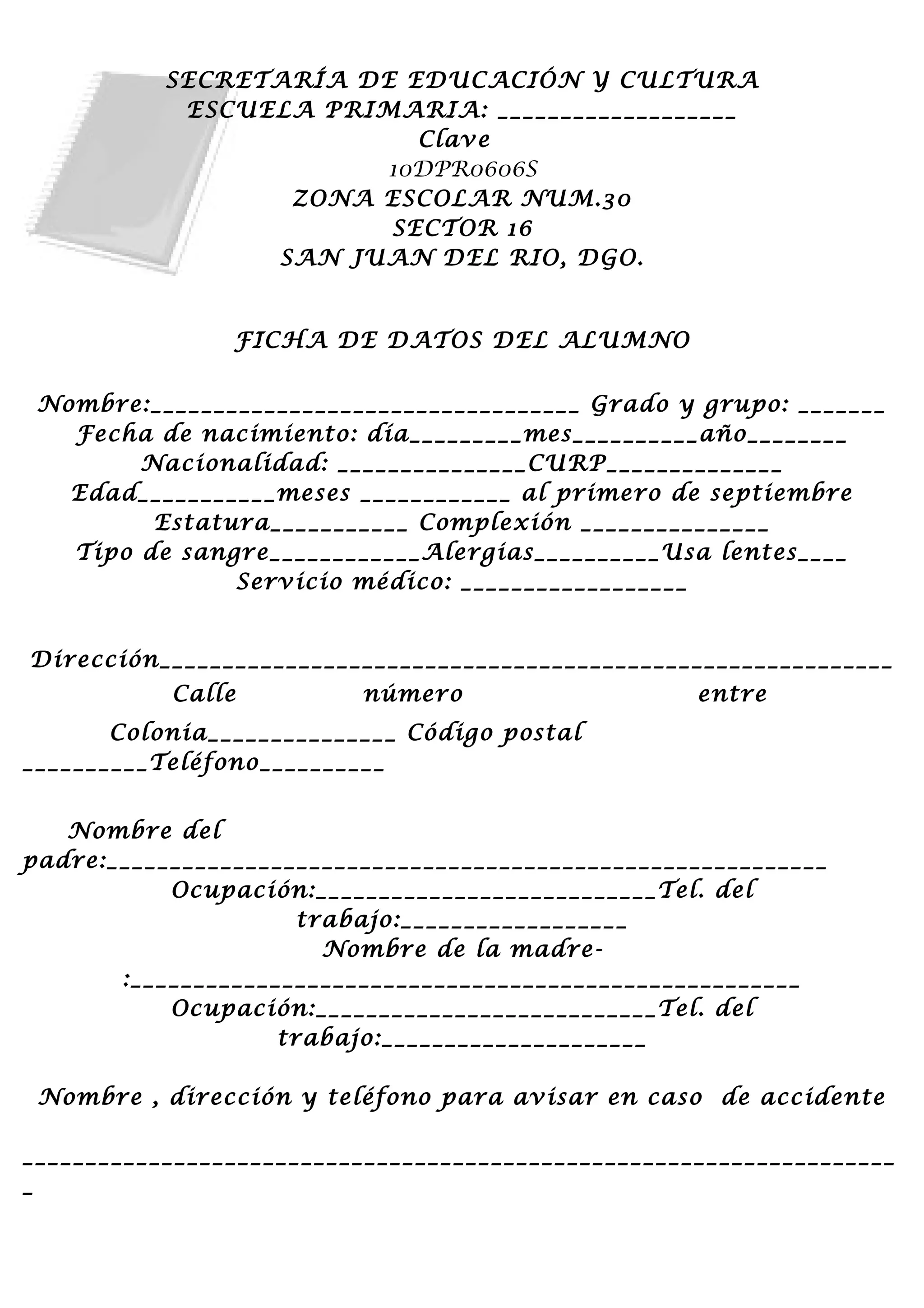 Ficha de datos alumno | DOC