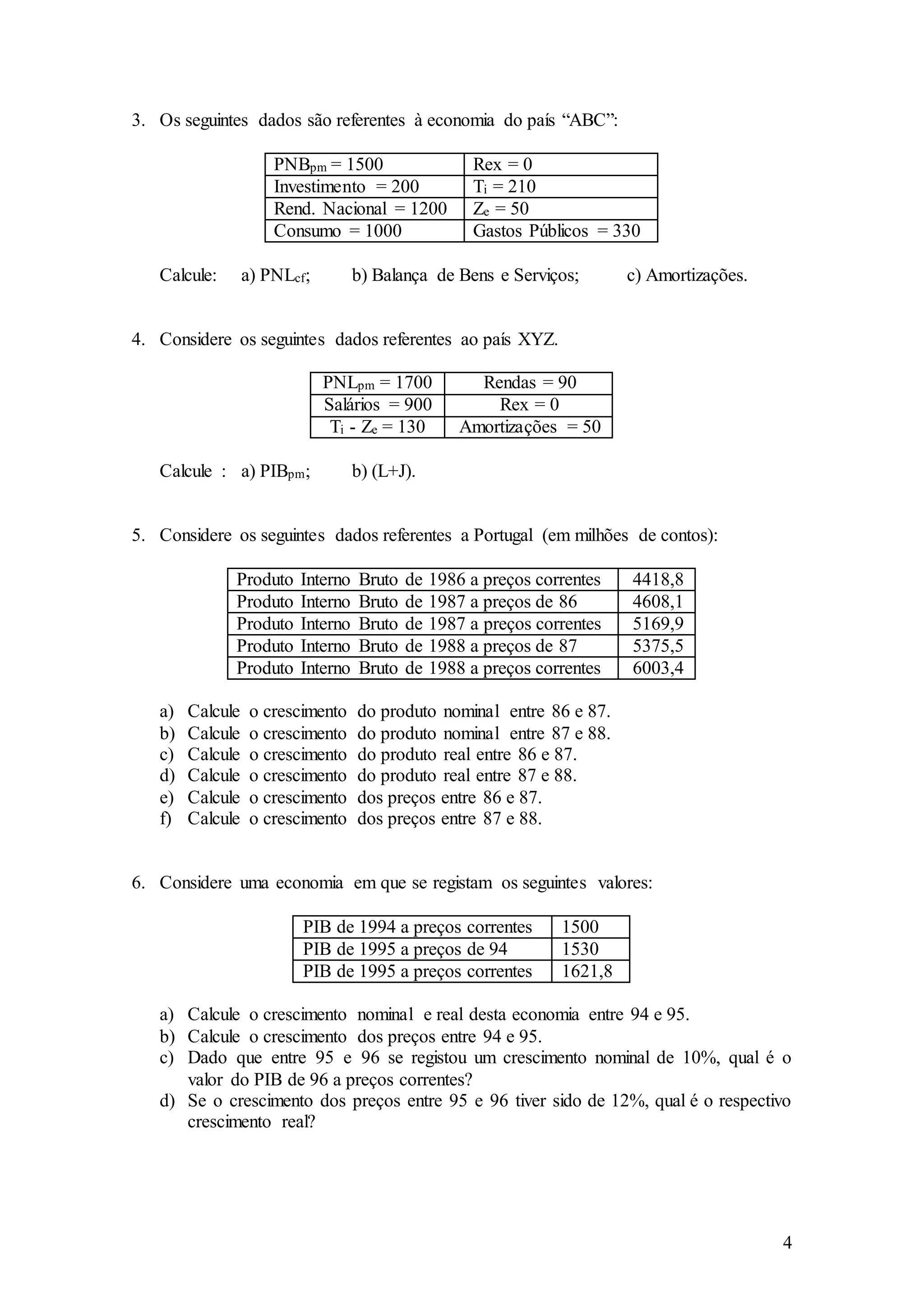 Ficha de exercicios | PDF