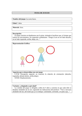 Ficha de juegos 3 años | DOCX