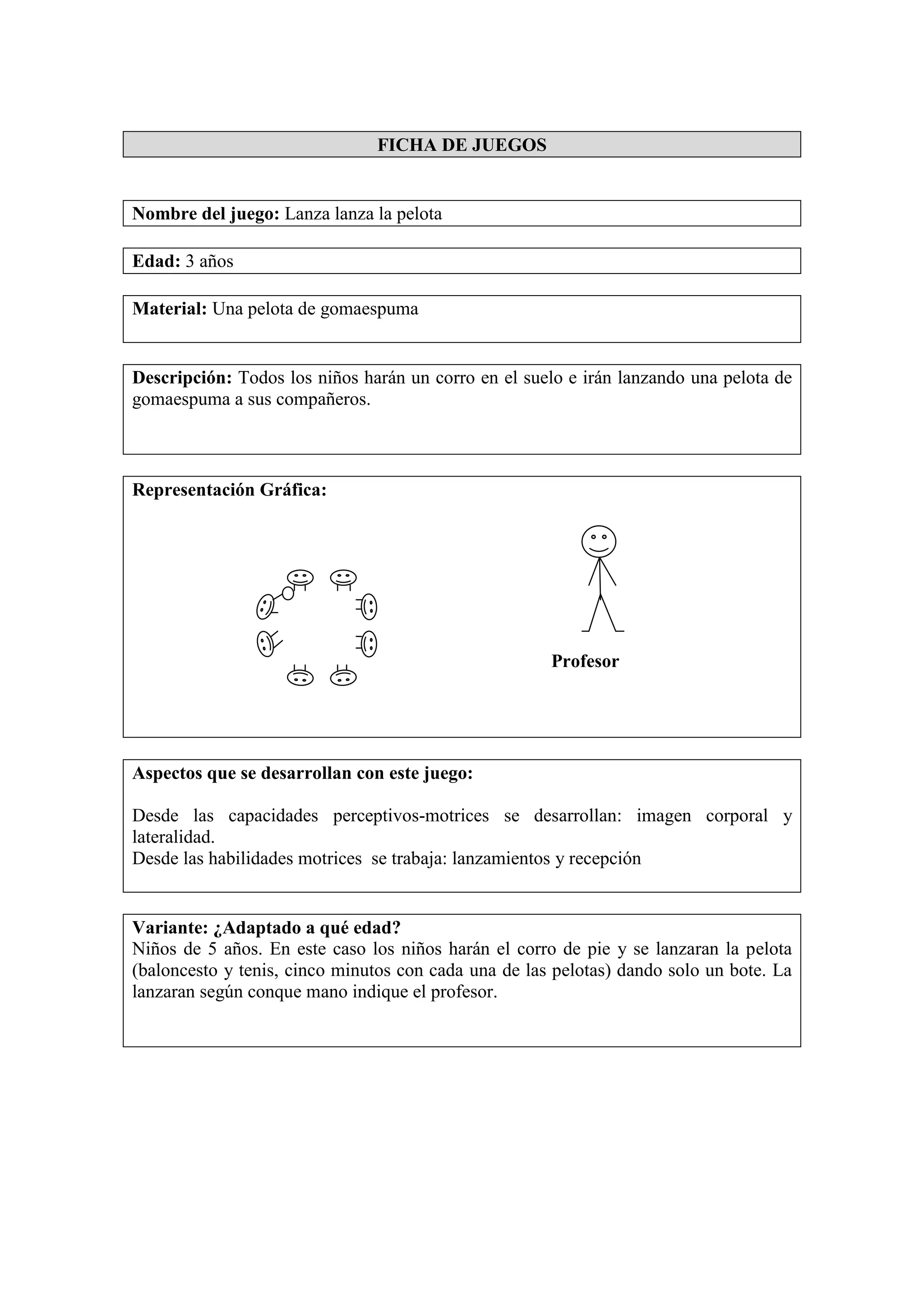 Ficha de juegos 3 años | PDF | Sports