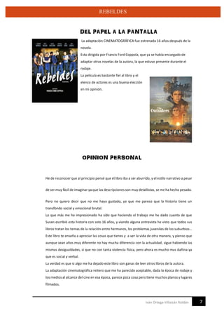 Ficha de lectura rebeldes | PDF