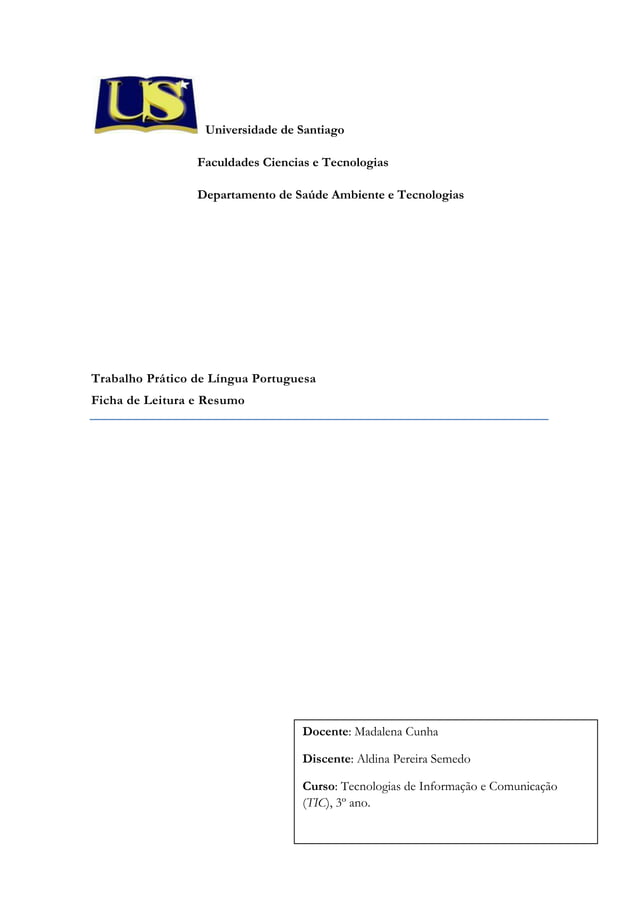 Ficha de leitura | DOCX | Computing | Technology & Computing