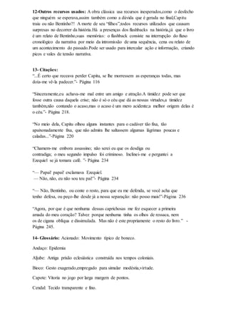 Ficha de leitura sobre o livro "Dom Casmurro" | DOCX