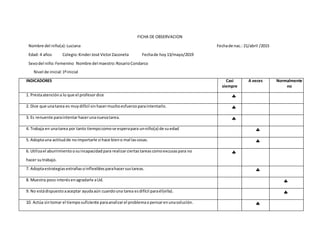 Ficha de observacion preescolar | DOCX