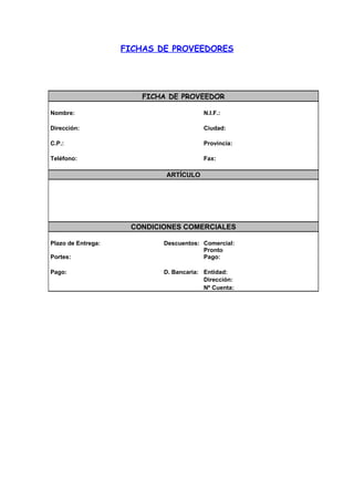 Ficha de proveedor | PDF