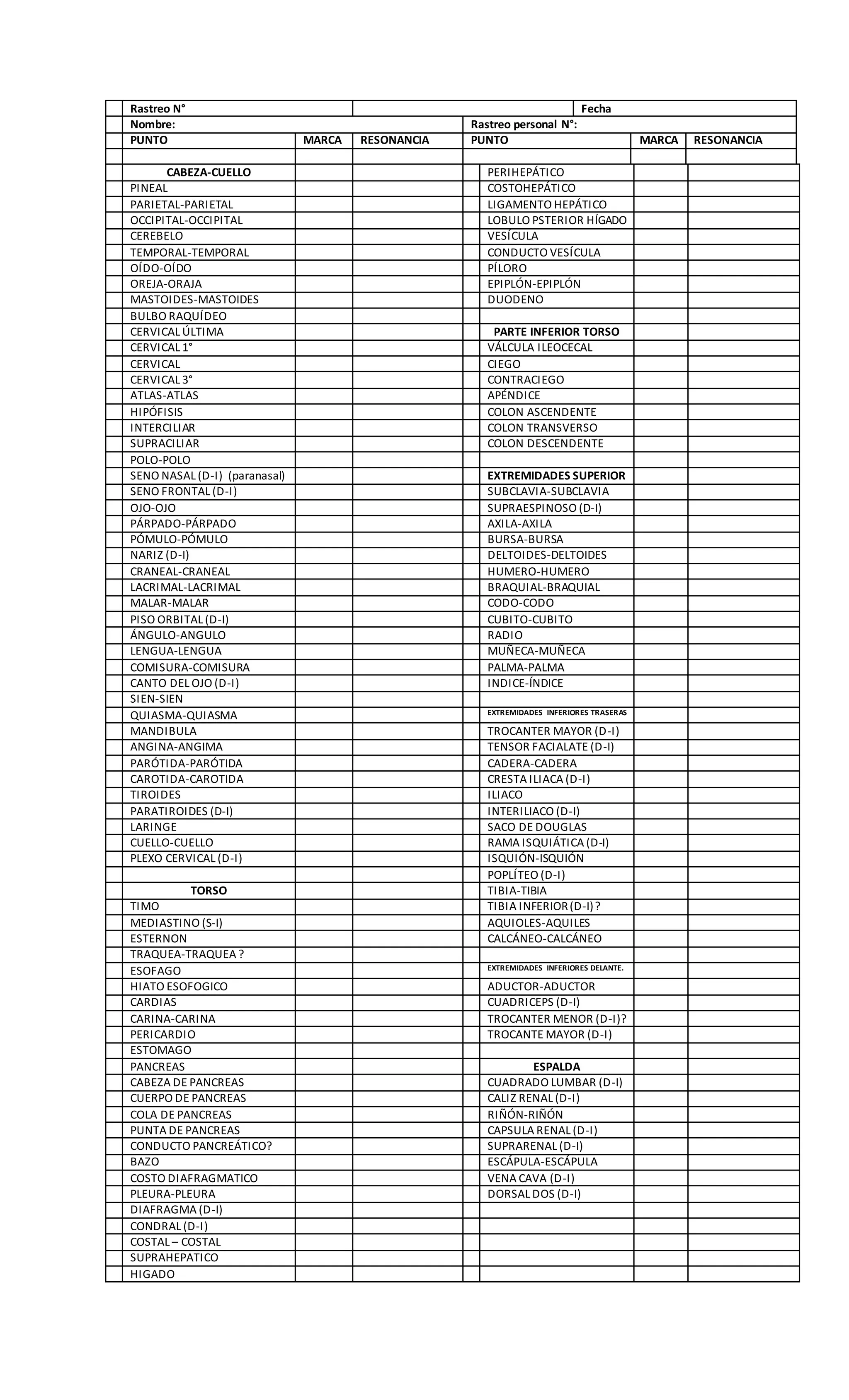Ficha de rastreo | DOCX