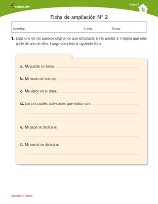 Ficha de refuerzo cs. sociales 2° | PDF