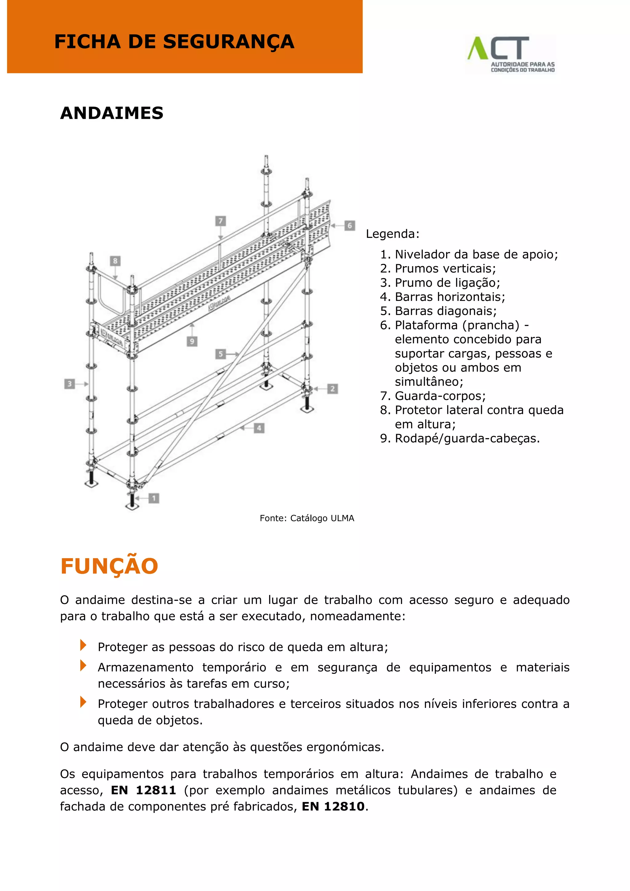 Ficha de segurança andaimes act | PDF
