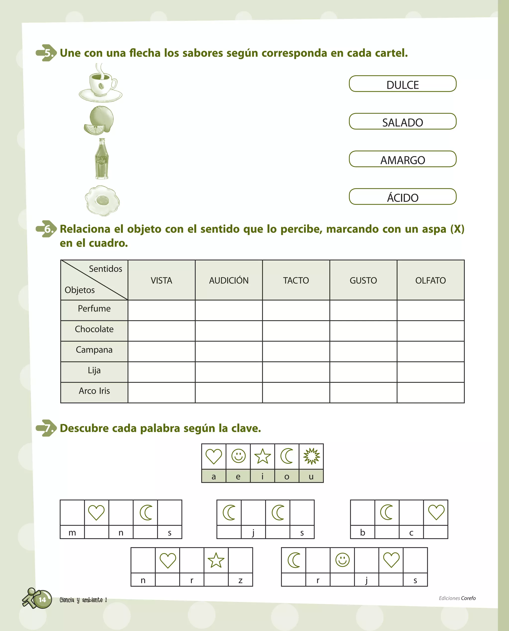 Hoja De Trabajo De Palabras Sensoriales