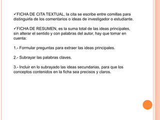 Ejemplo de Ficha de trabajo y bibliografica | PPTX