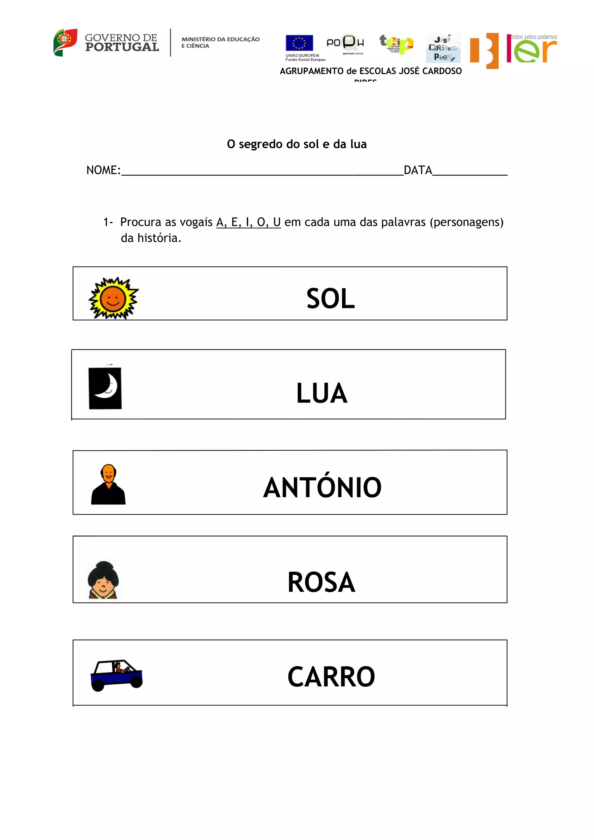 Ficha De Trabalho 2 O Segredo Do Sol E Da Lua Pdf