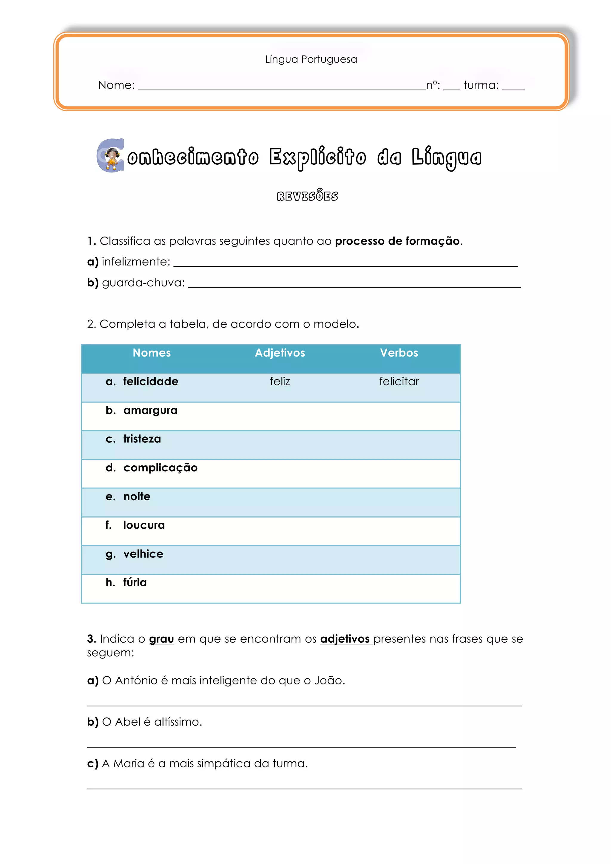 Ficha de trabalho 5º ano | PDF