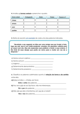 Ficha de trabalho 5º ano | PDF