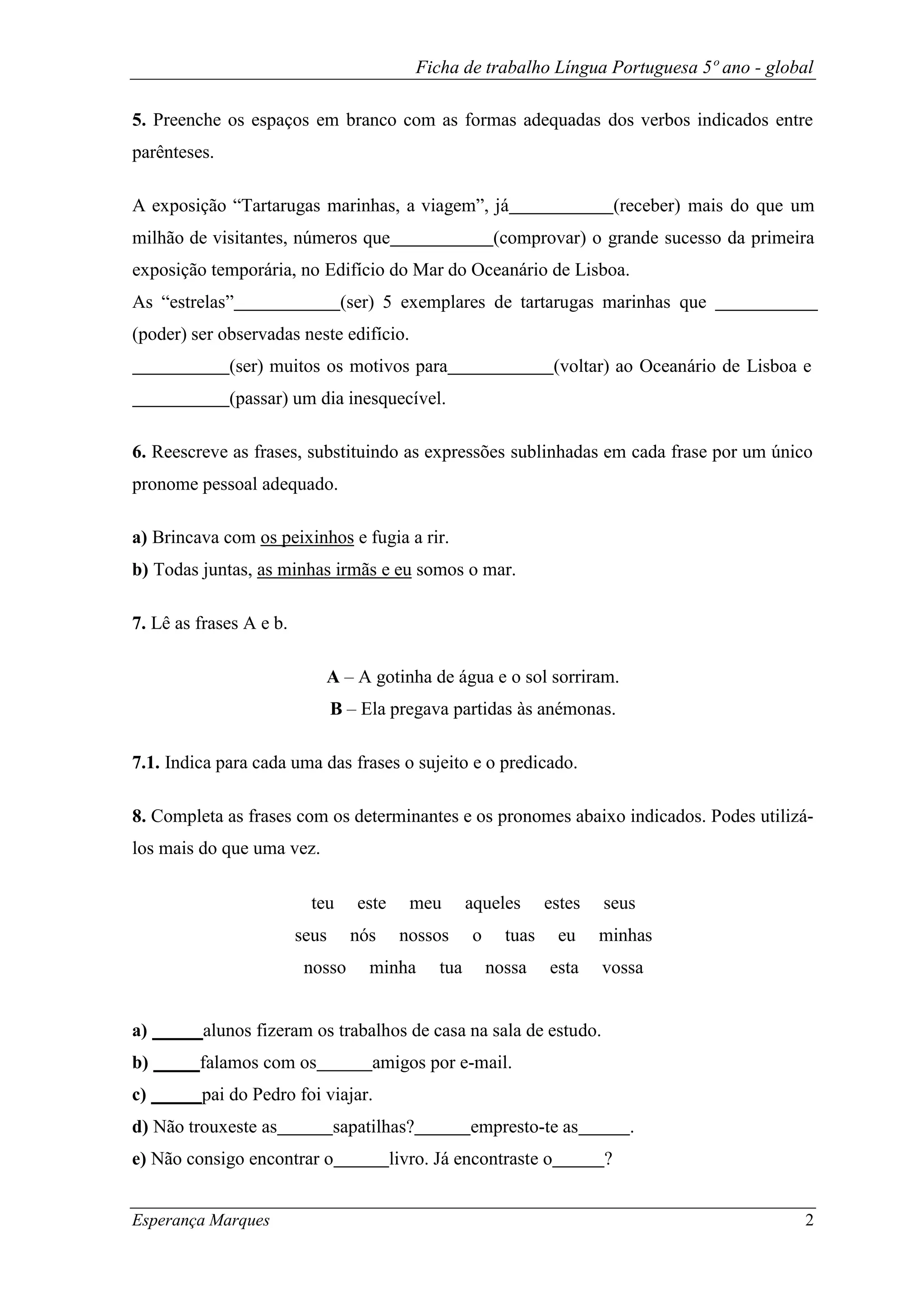 ficha de trabalho 5º ano - global 2.docx | Download Gratuito