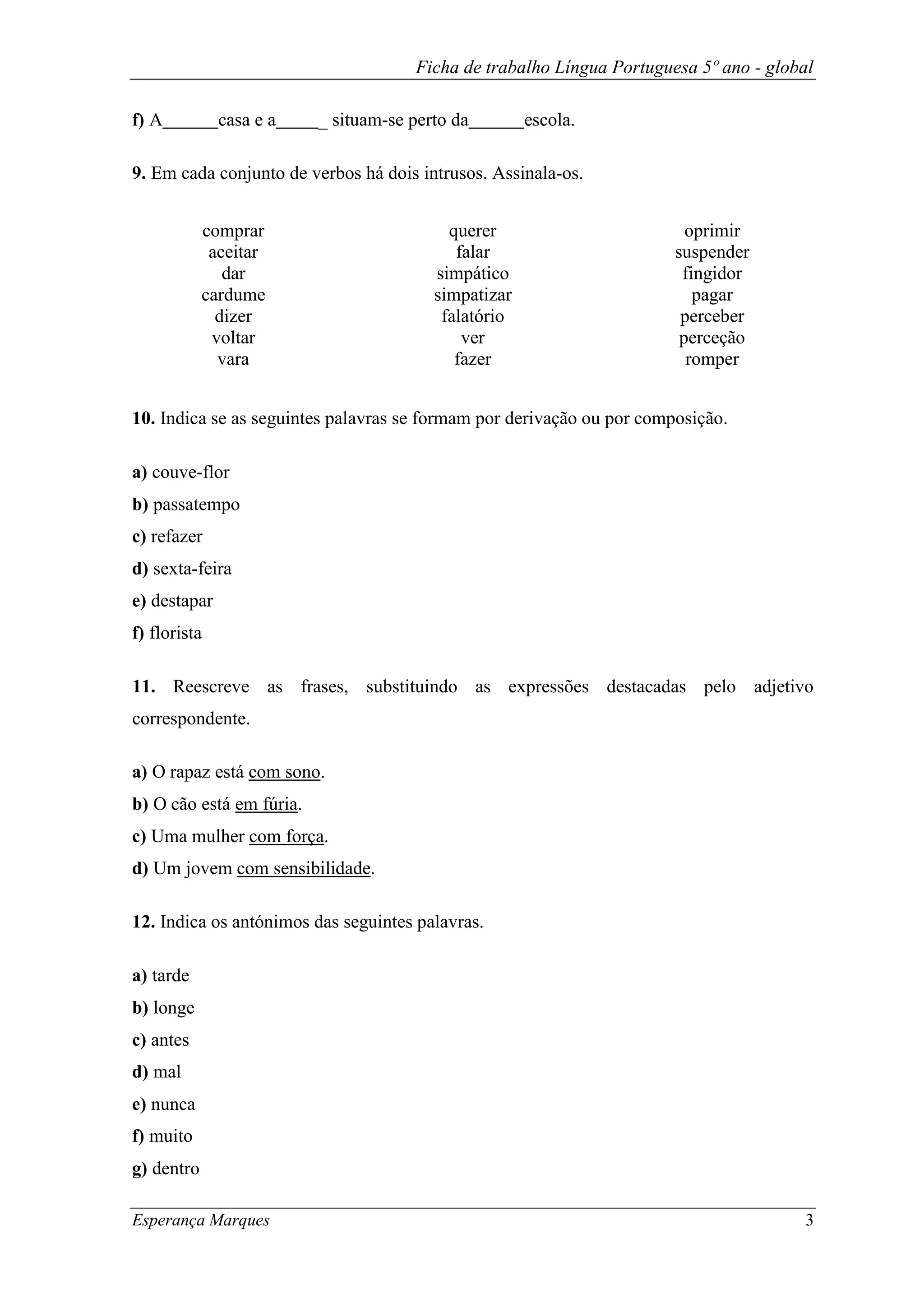 ficha de trabalho 5º ano - global 2.docx | Download Gratuito