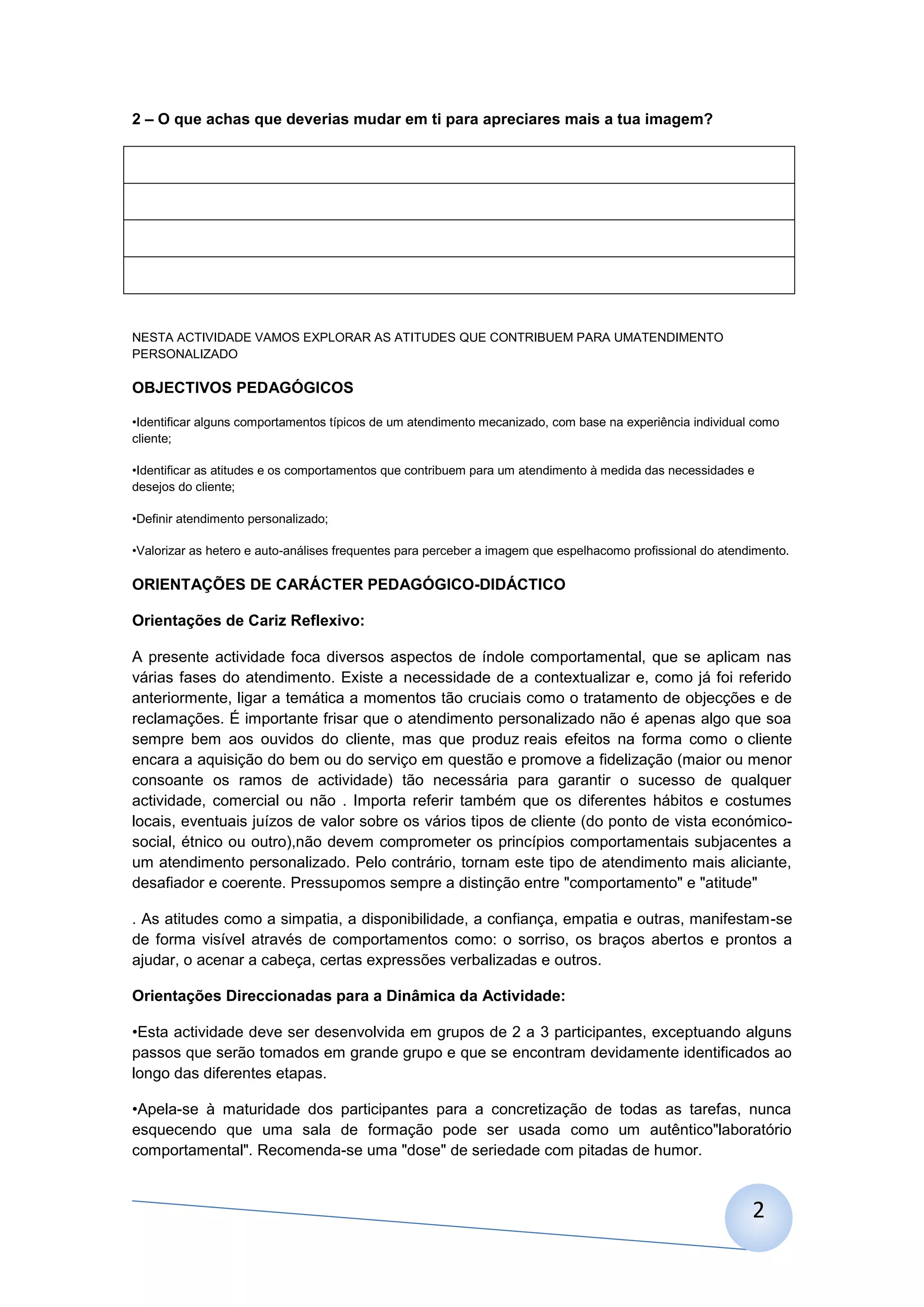 Ficha de trabalho nº10 exercicios atendimento - imagem | DOCX
