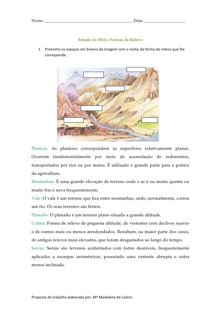 Ficha Formas De Relevo