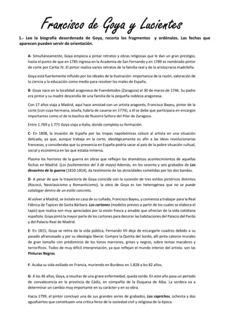 Ficha goya para clase | PDF