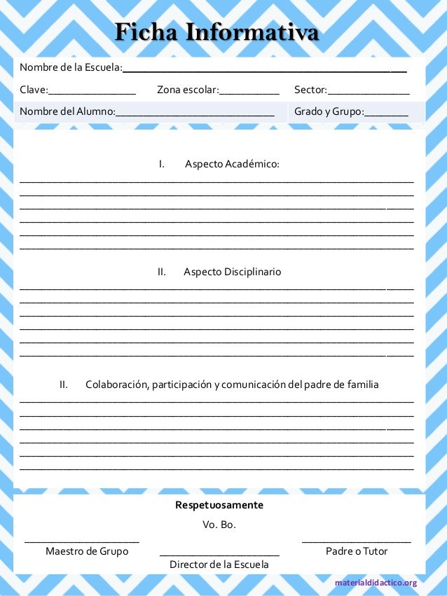 Ficha informativa del alumno