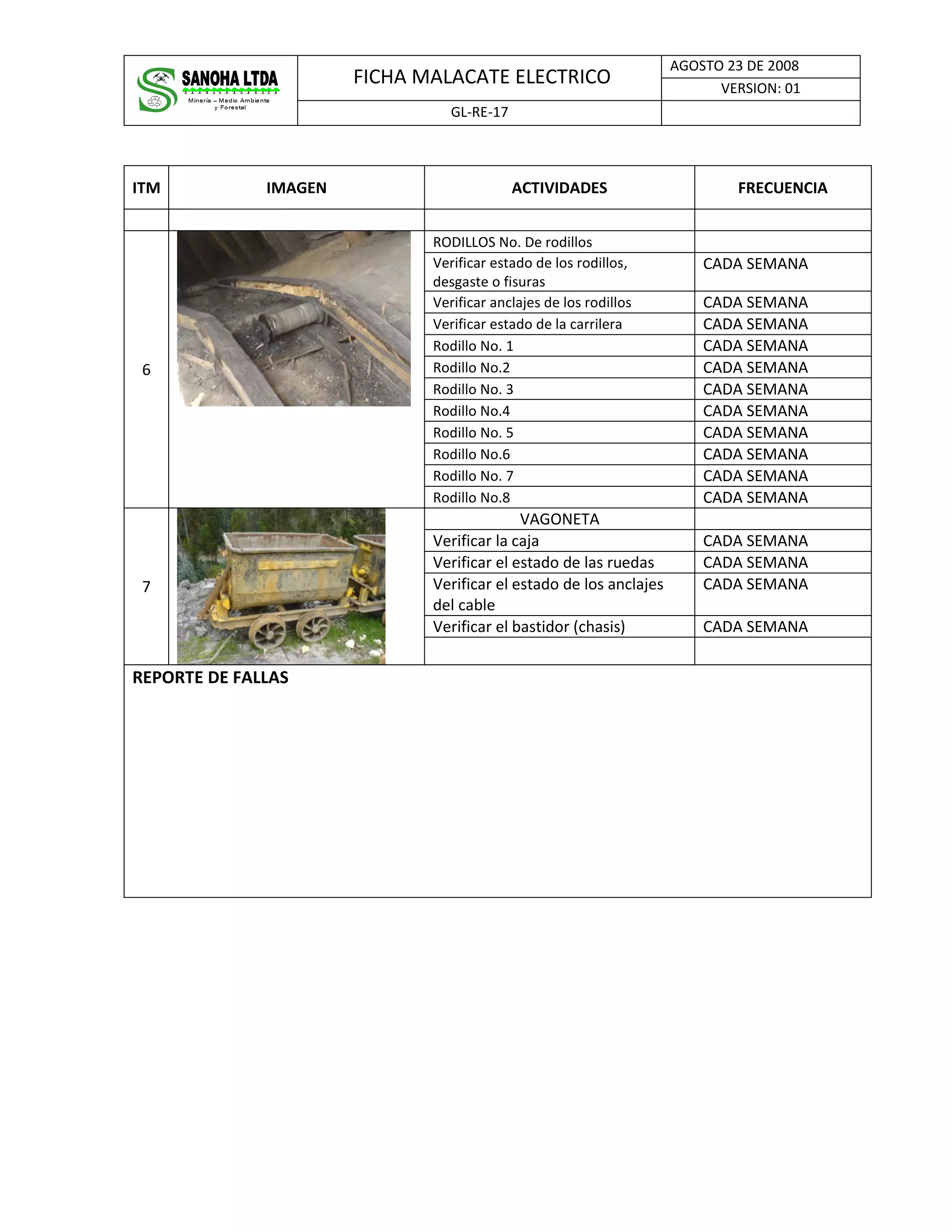Ficha malacate electrico | PDF