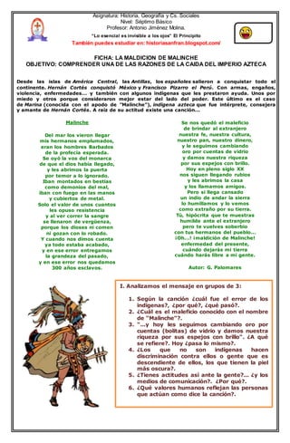 Ficha malinche | DOCX