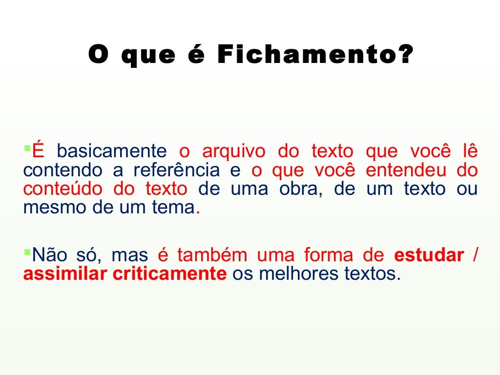 Fichamento de Texto