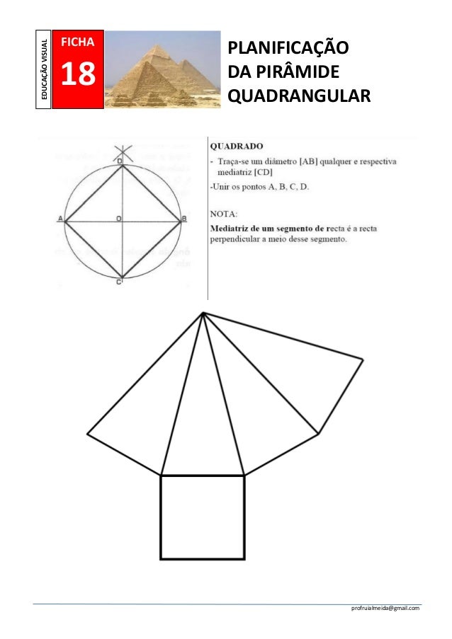Ficha nº 18 planificação piramide quadrangular