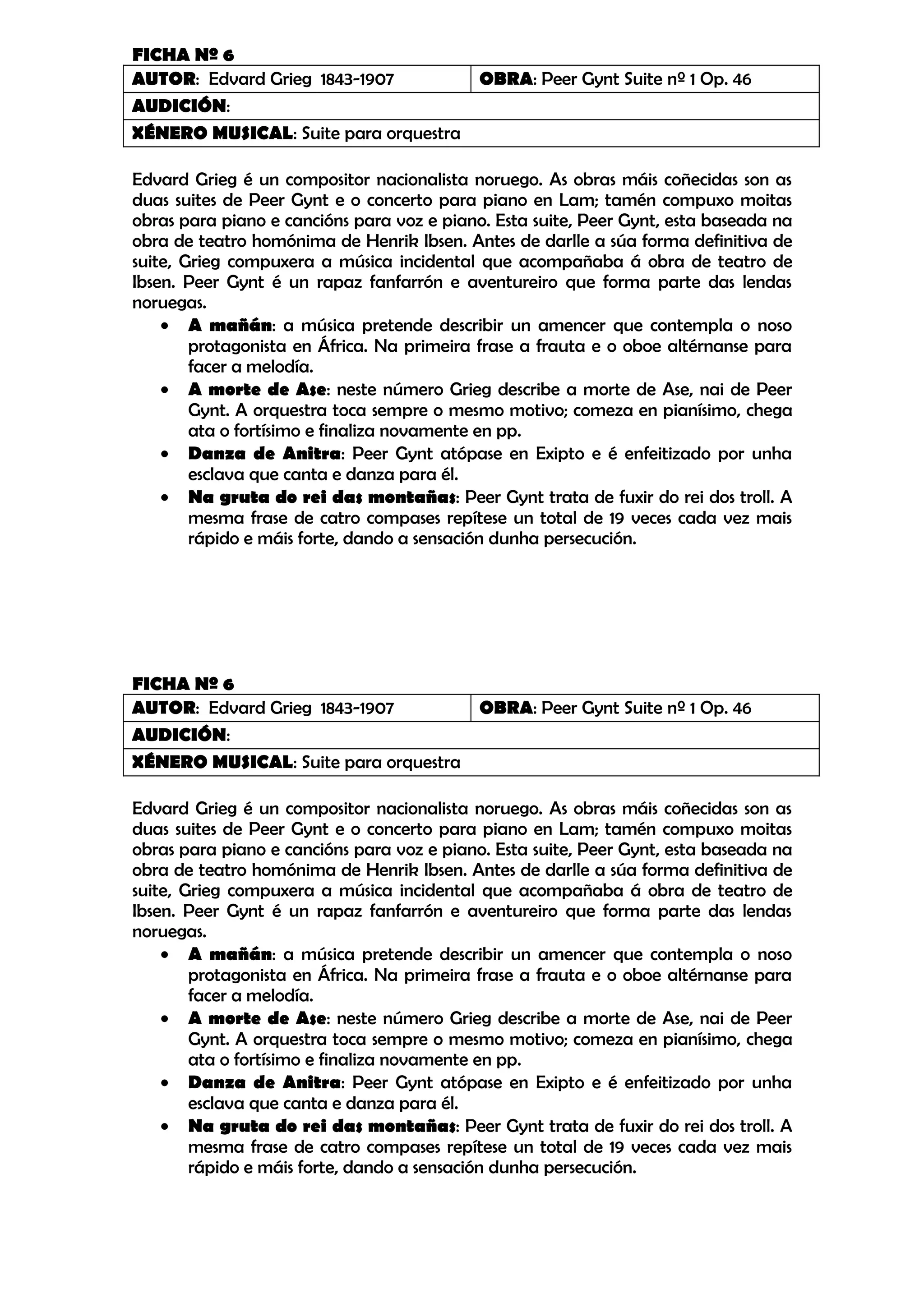 Ficha Nº 6 Peer Gynt | PDF