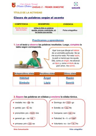 Ficha practica -agudas- | PDF