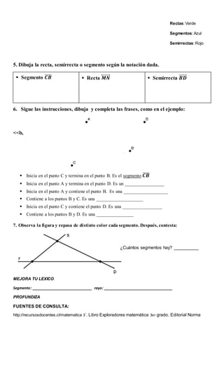 Rectas semirrectas y segmentos | DOCX