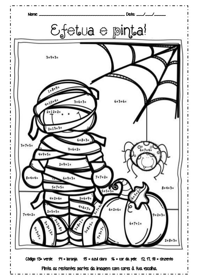 Fichas de matemática - "Brincar ao halloween"
