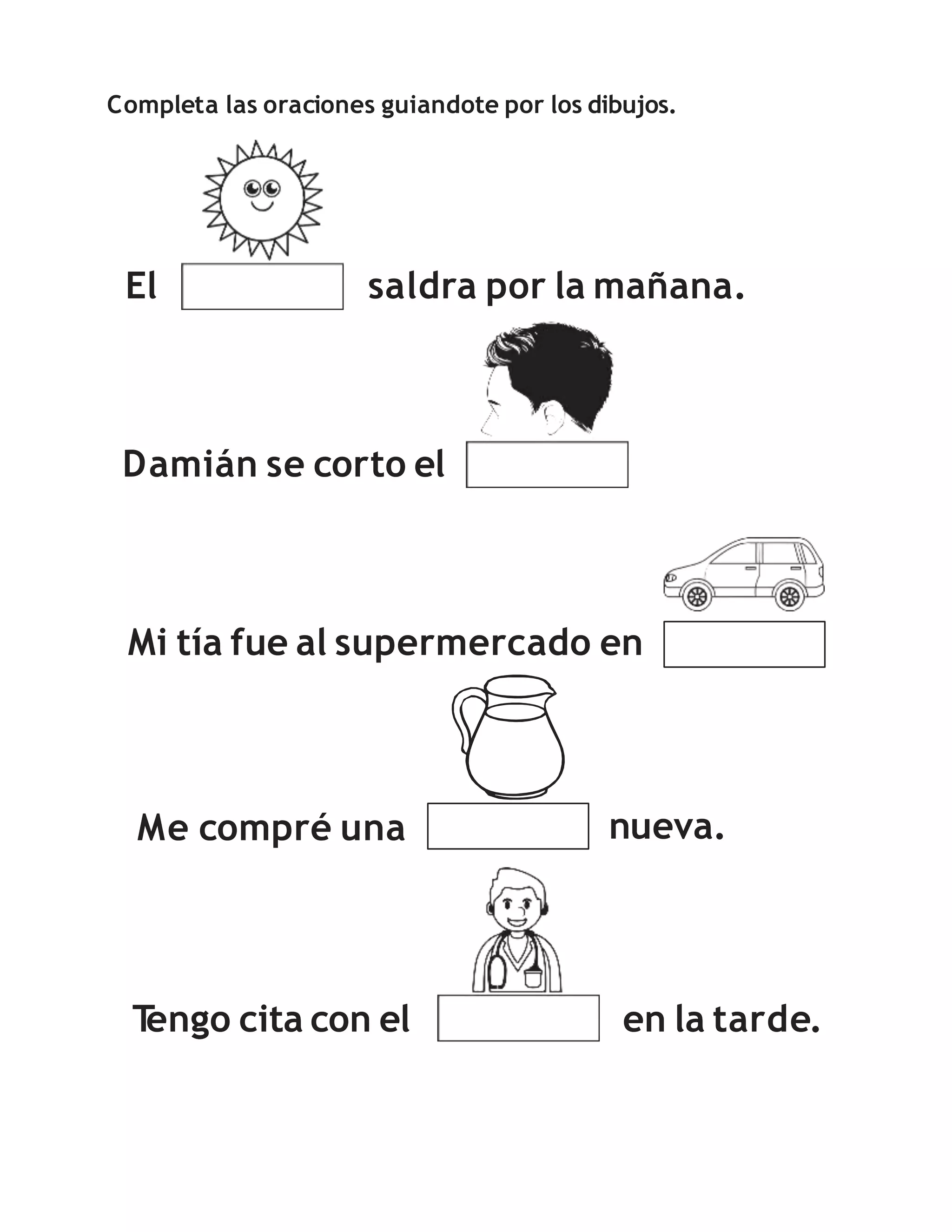 Fichas Completar Oraciones Pictogramas Pptx