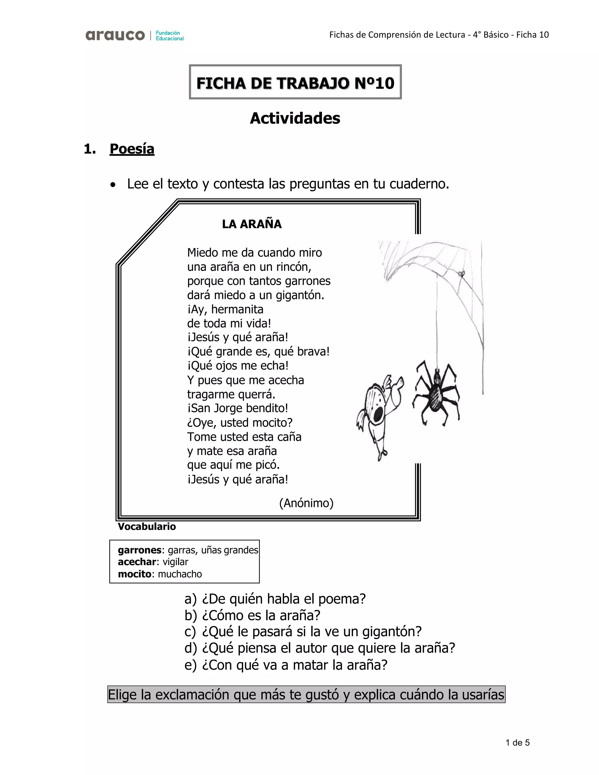 Fichas Comprensión Lectora 4 Básico Pdf
