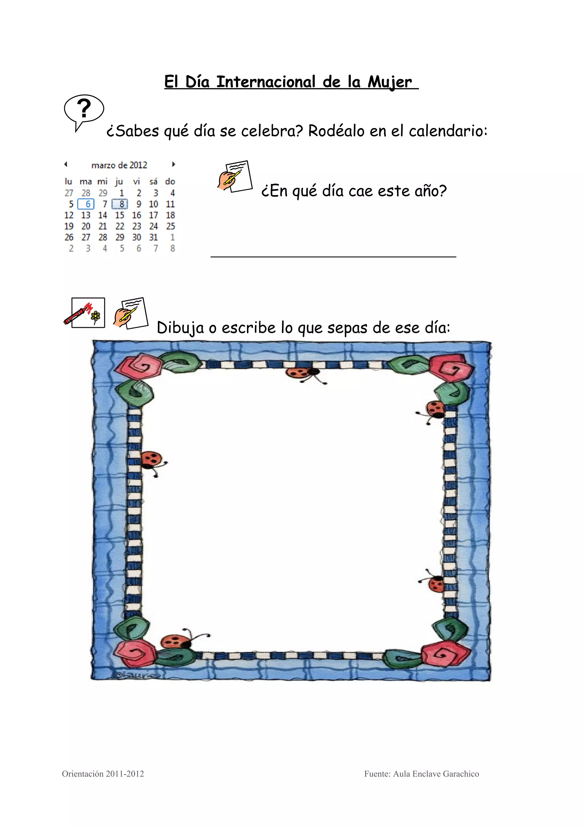 Fichas Dia internacional de la Mujer -1º y 2º ciclo | DOC