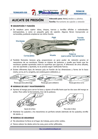 Clasificación y fichas de herramientas | PDF