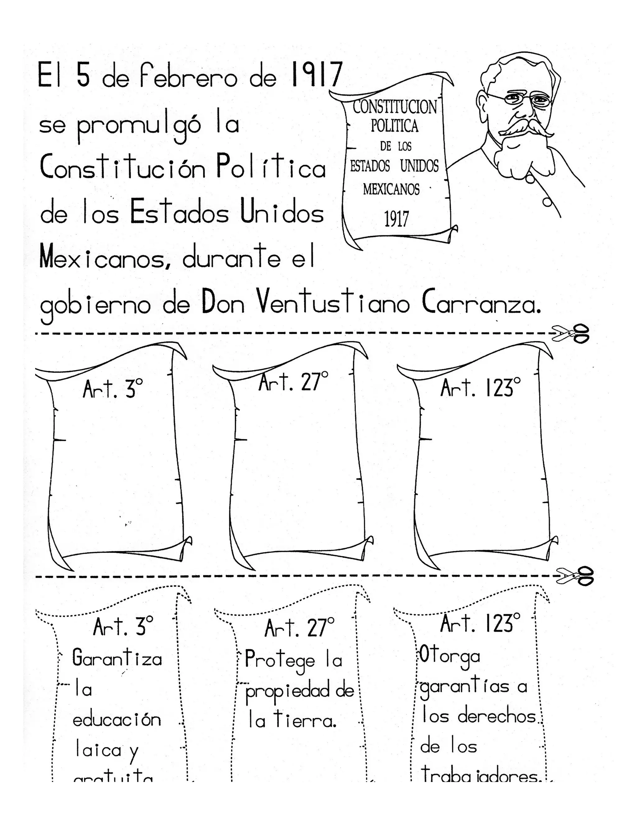 Fichas para-trabajar-el-aniversario-de-la-constitucion-mexicana-5-de ...