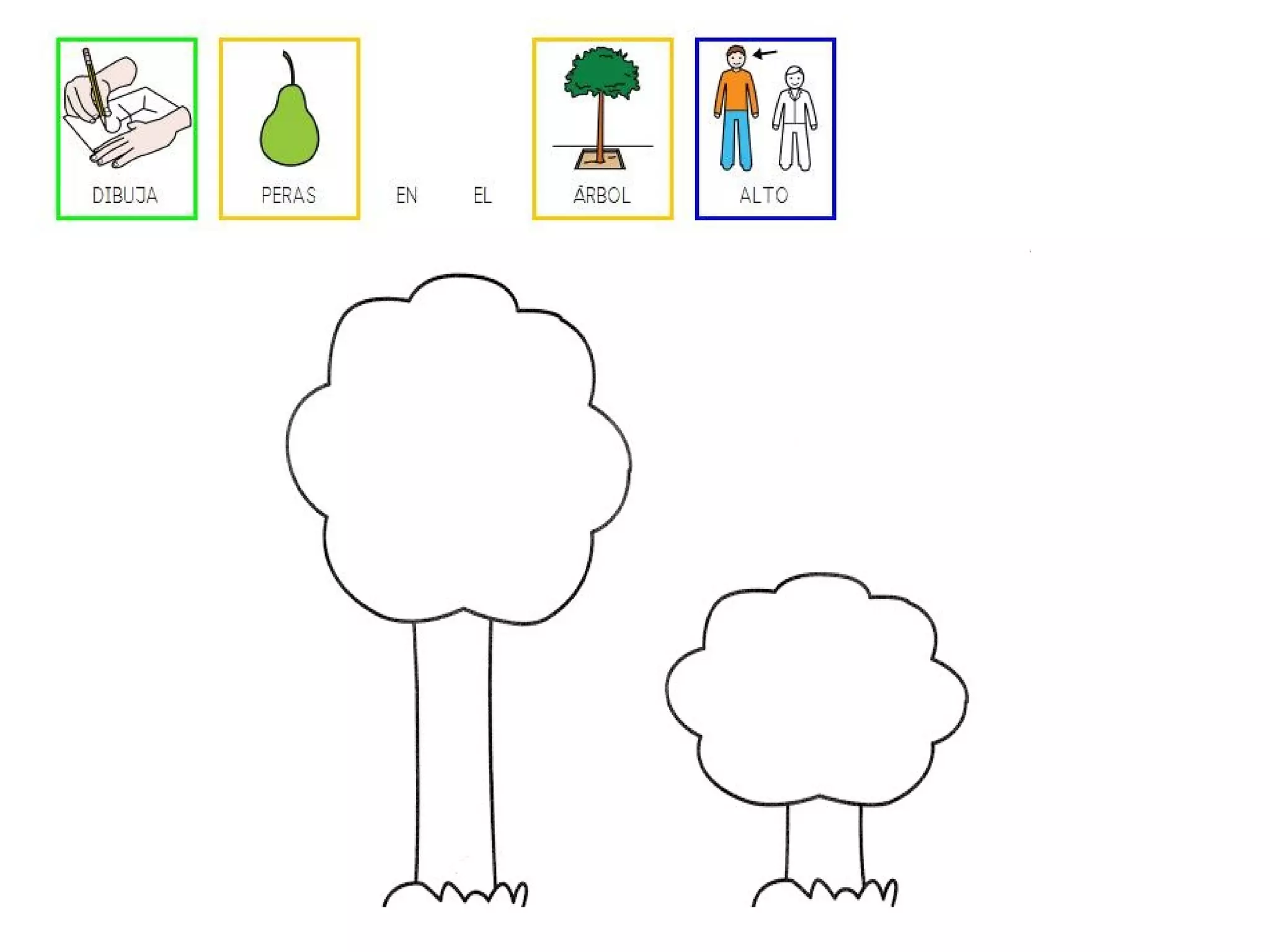 Fichas alto bajo pictogramas | PPT