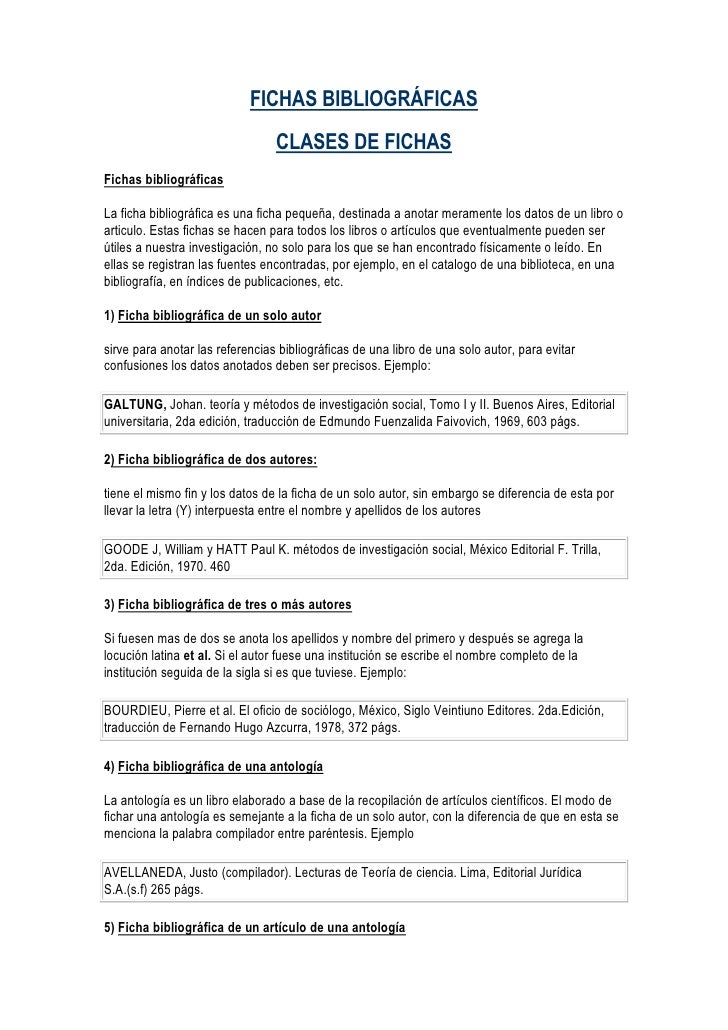 Fichas Bibliograficas
