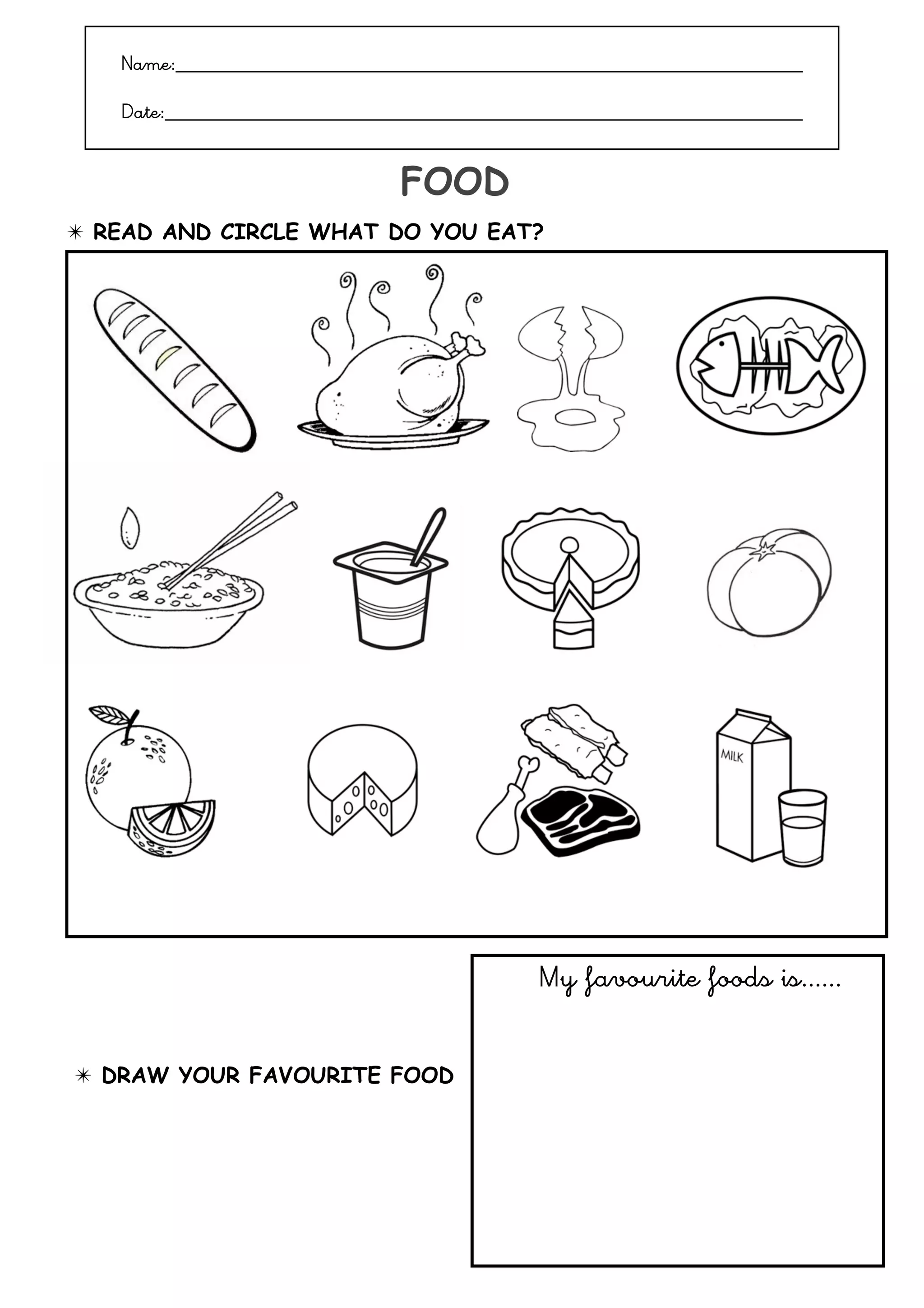 Fichas comidas[1] | PDF