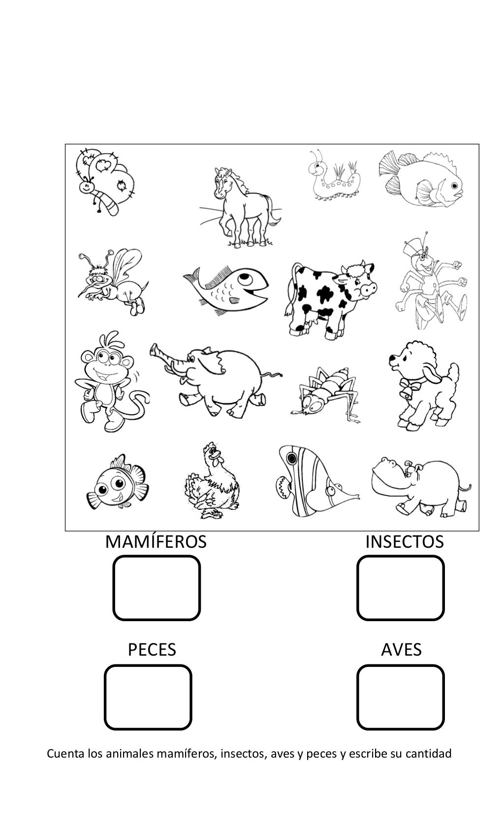Fichas Para Aprender A Contar Con Dibujos De Animales Y 9BB