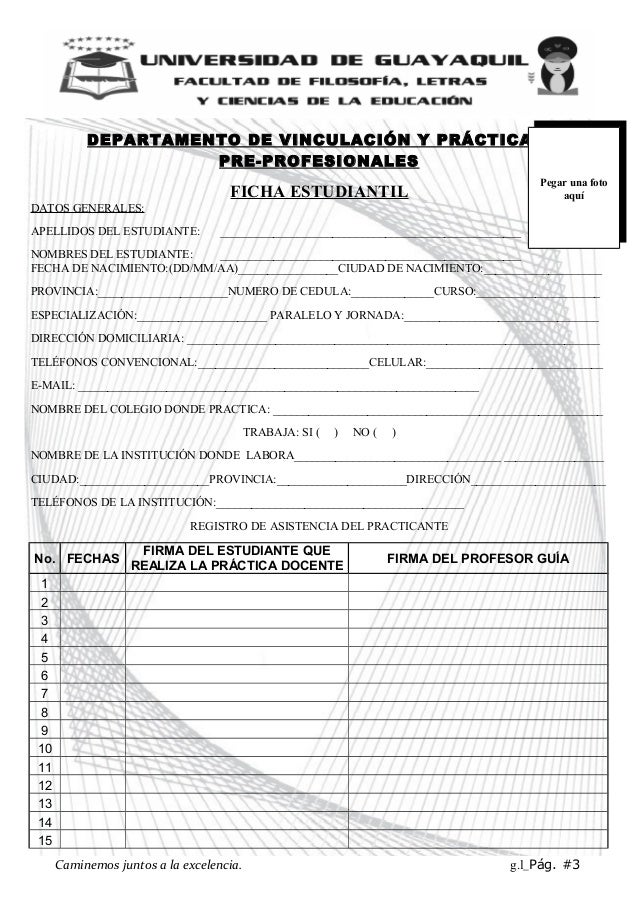 Fichas de estudiantes para las practicas 2013 3