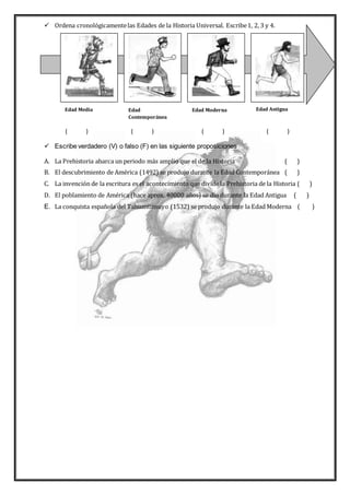 Fichas de historia 1, 2 , 3 y 4 para 7mo año | DOCX