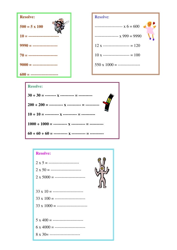 Fichas de trabalho 3º ano