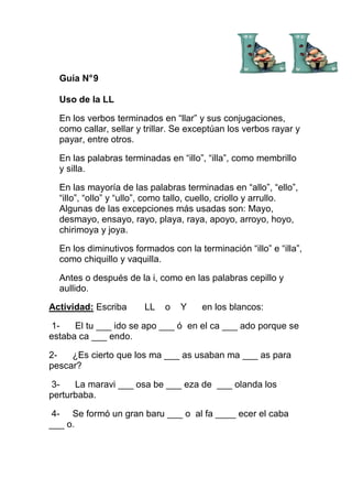 Fichas didácticas 3 ortografia literal | PDF